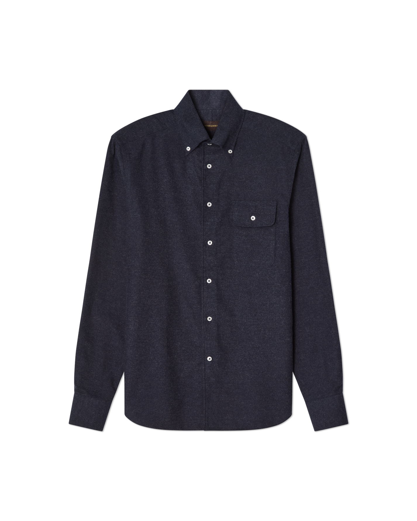 Brushed Button-Down Shirt Navy – Rose & Born